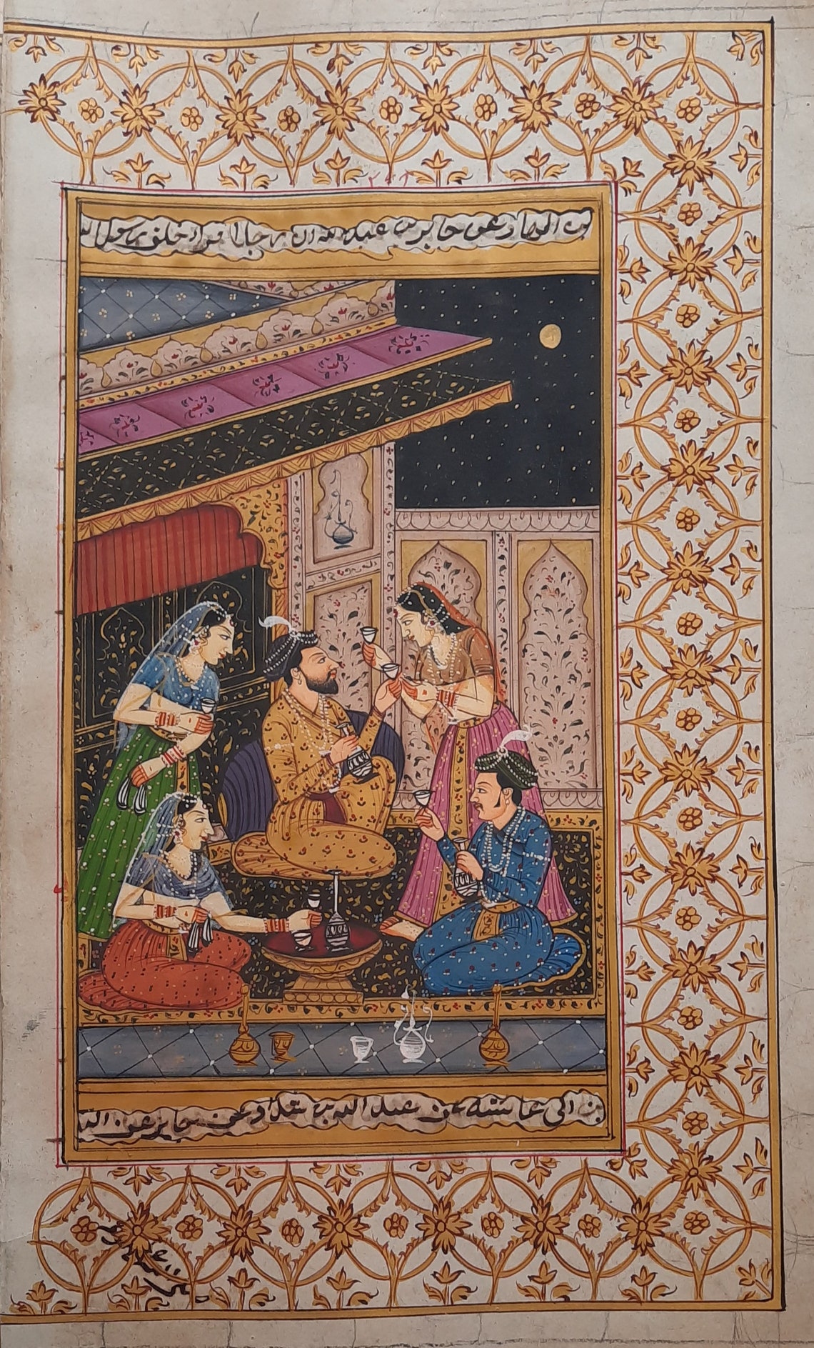 Indian Miniature Mughal Emperor Art Painting Emperor - Etsy