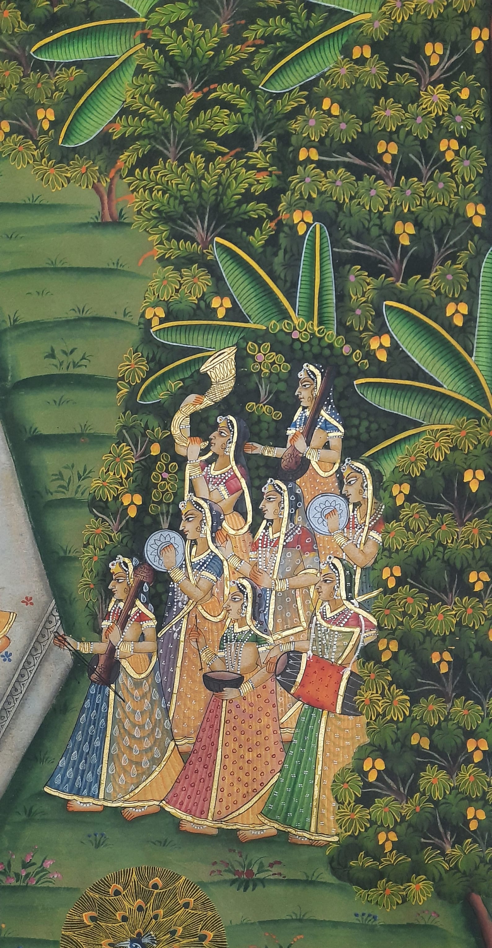 Indian Traditional Radha Krishna Raas Leela Pichwai Painting, Radha ...