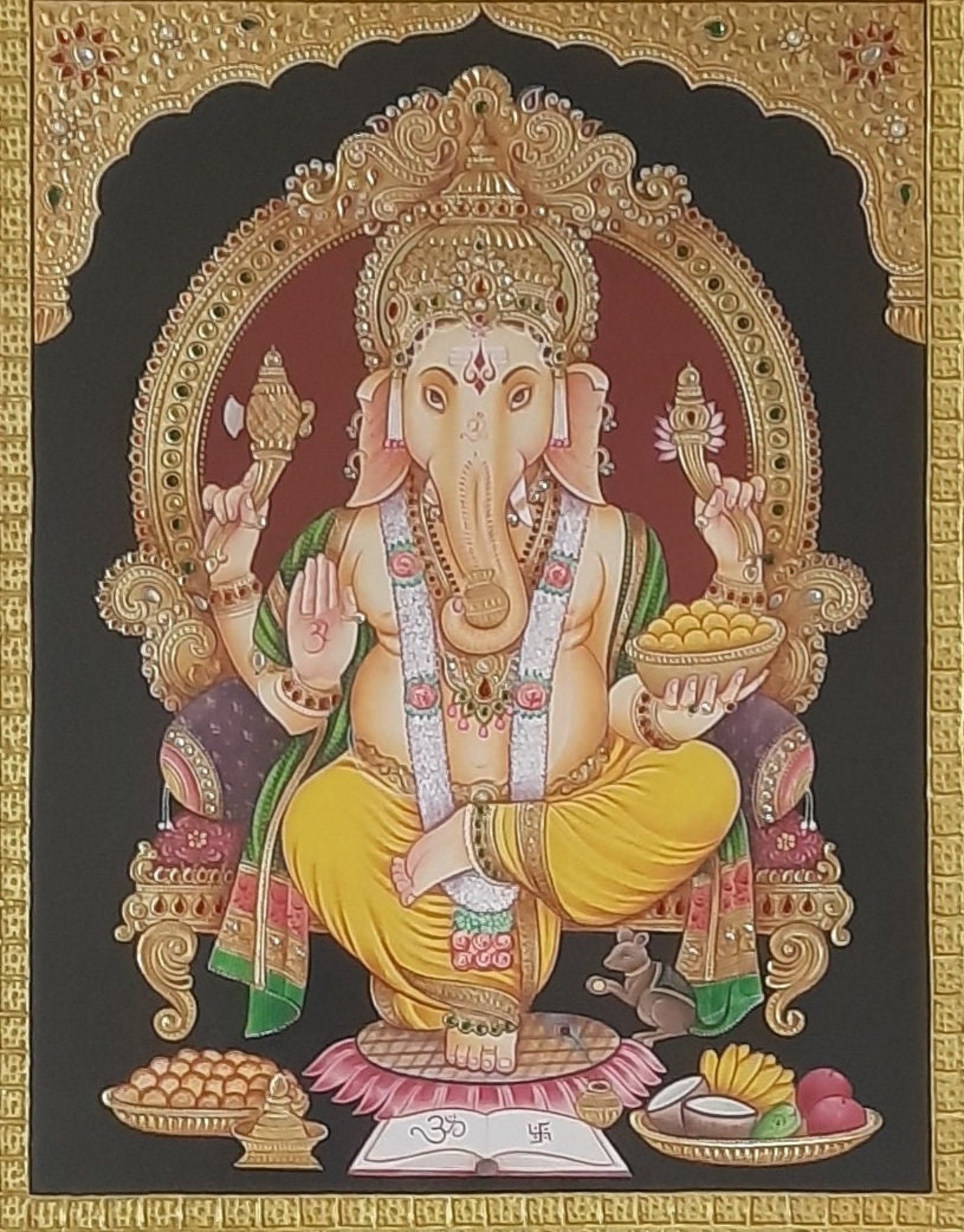 Shri Ganesh Painting Hindu Deity Ganesh Ji Painting - Etsy