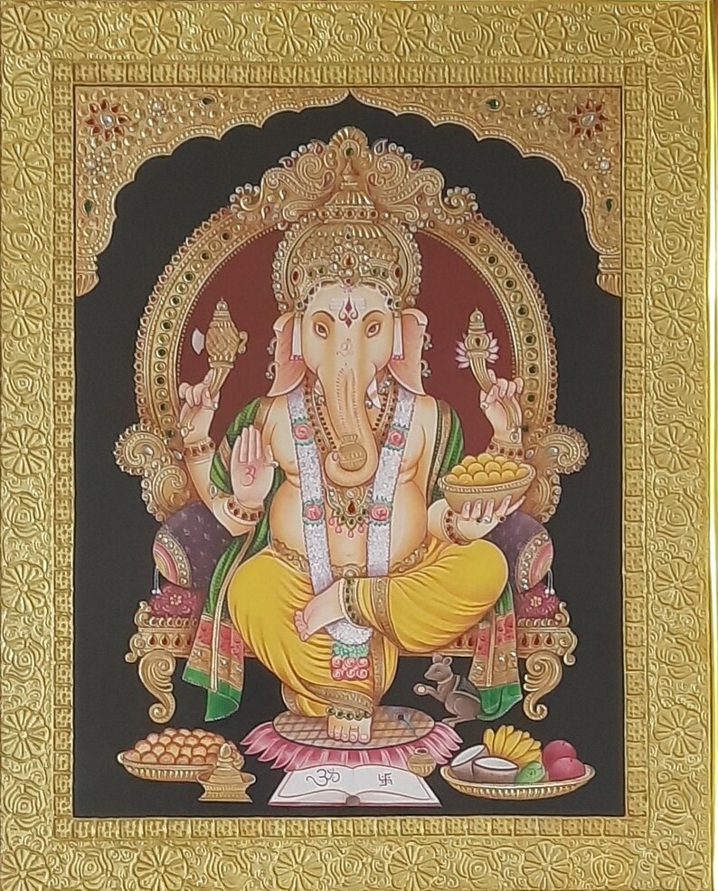 Shri Ganesh Painting Hindu Deity Ganesh Ji Painting - Etsy