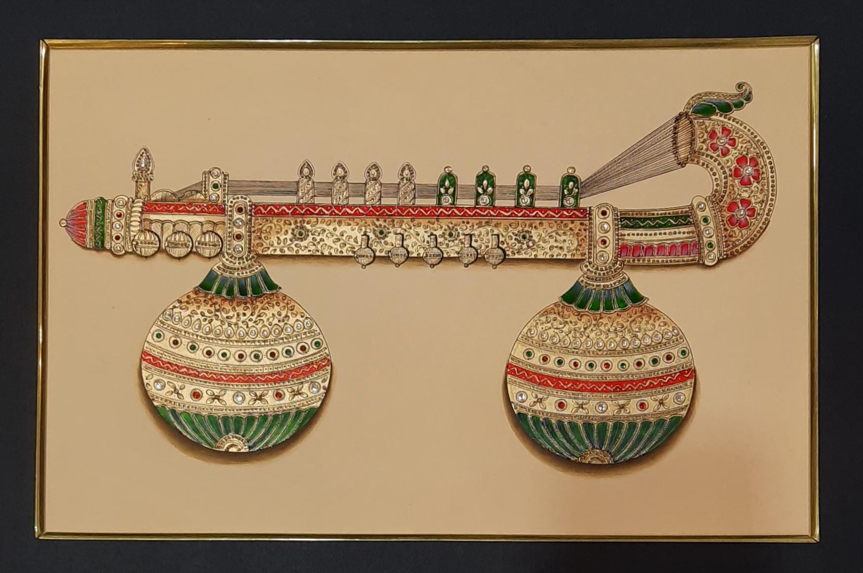 Hand Painted Veena Art: Indian Musical Instrument Painting Set - Etsy