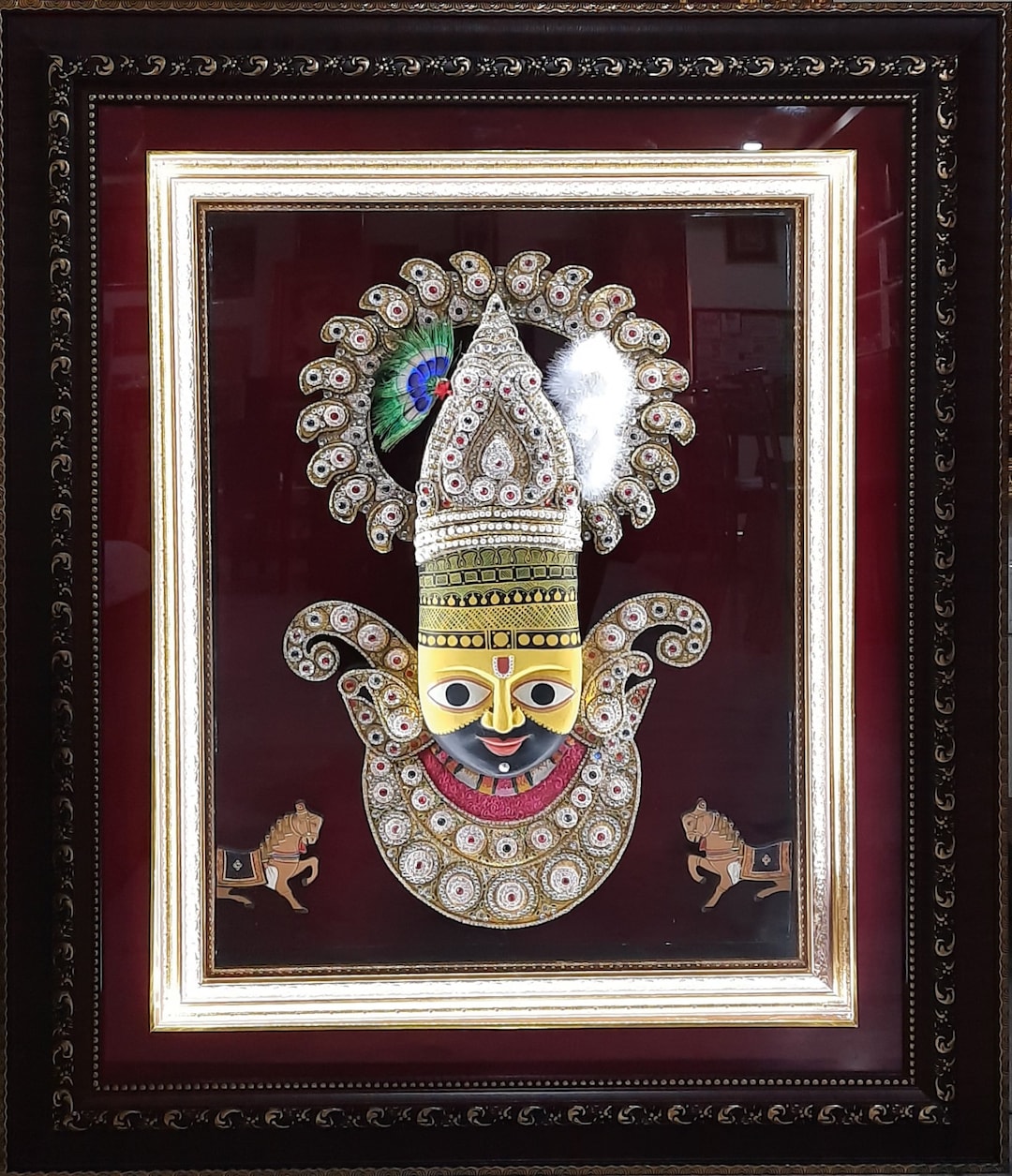 Khatu Shyam Ji 3D Embossed Handmade Painting With Frame, Khatushyamji ...