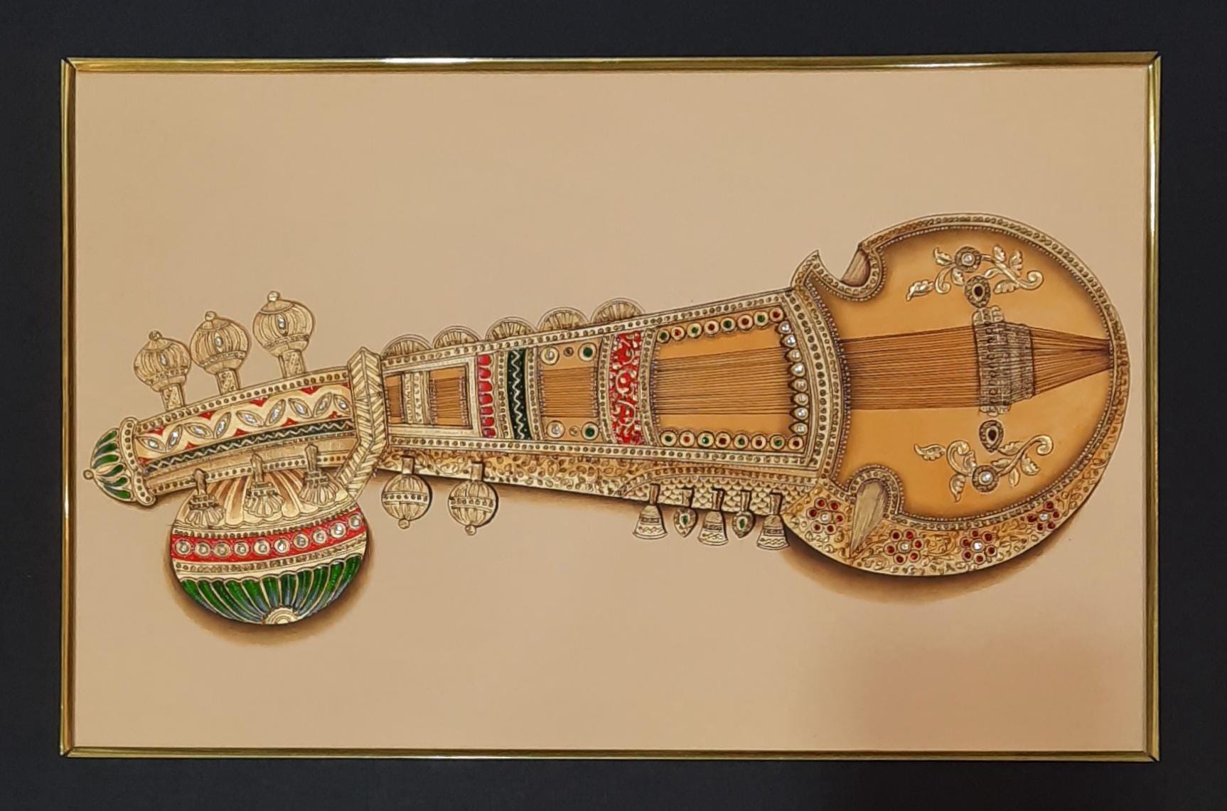 Hand Painted Veena Art: Indian Musical Instrument Painting Set - Etsy