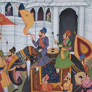 Handmade Royal Rajput King Procession Painting: Indian Miniature Art - Etsy