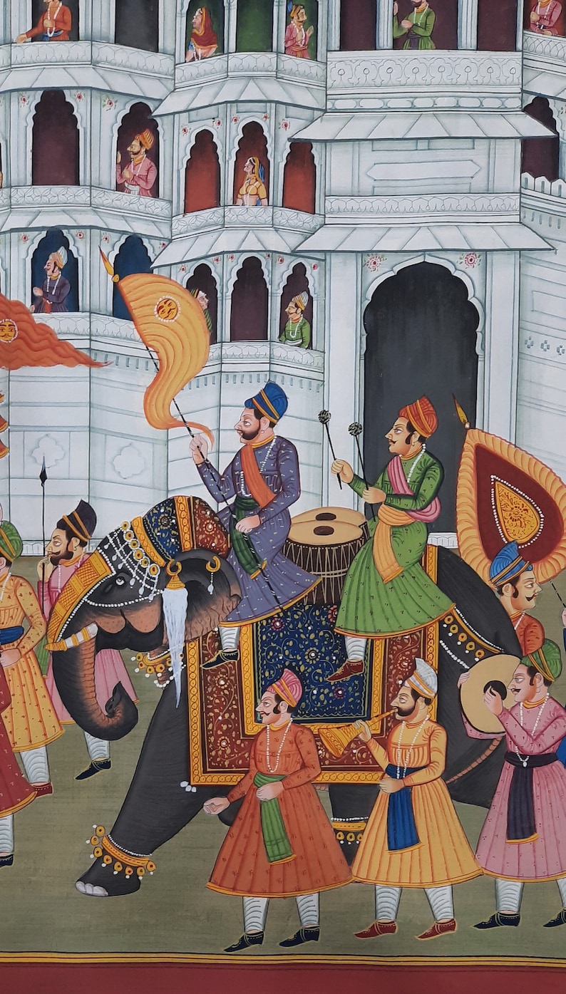 Handmade Royal Rajput King Procession Painting: Indian Miniature Art - Etsy
