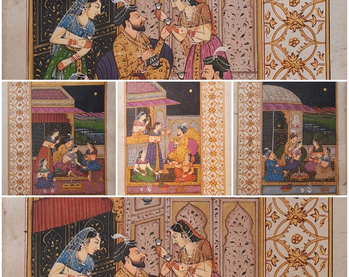 Indian Miniature Mughal Emperor Art Painting Emperor - Etsy