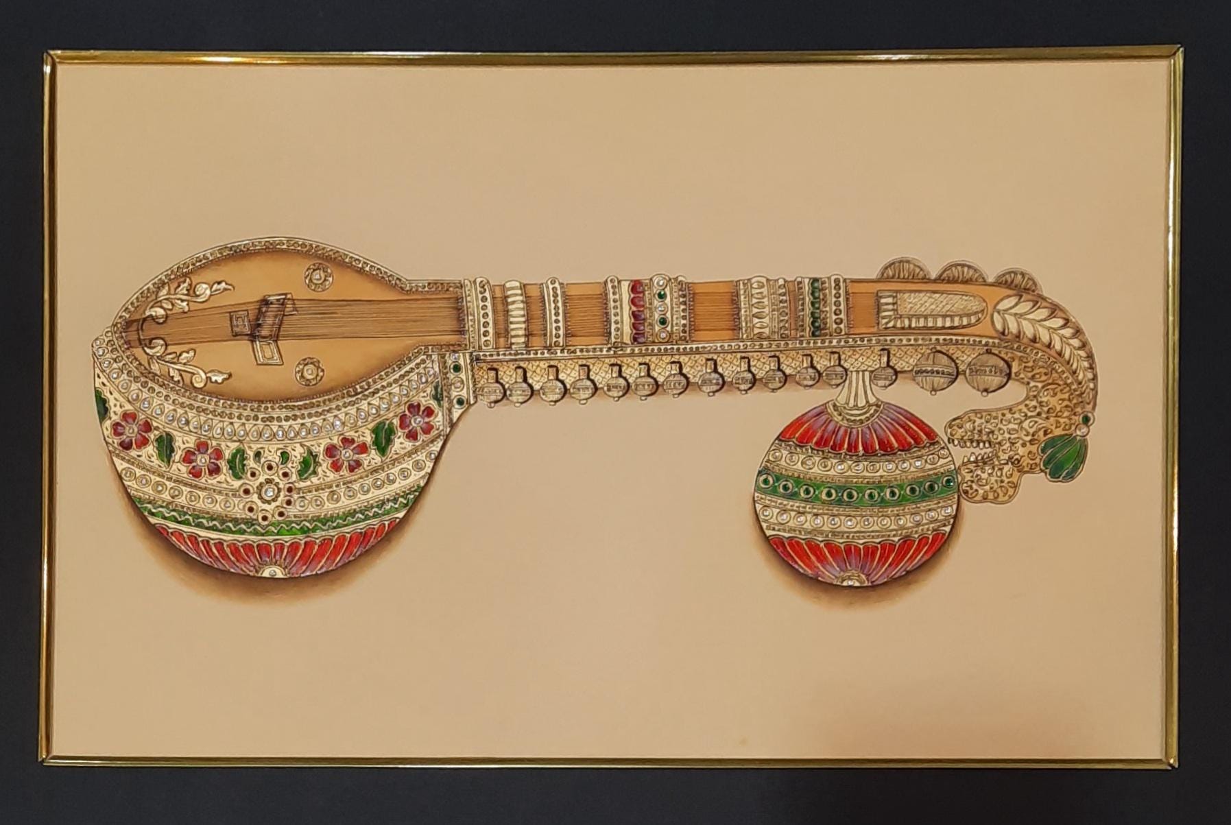 Hand Painted Veena Art: Indian Musical Instrument Painting Set - Etsy