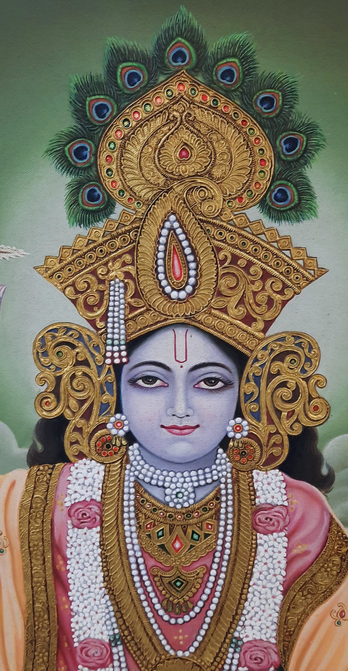 Amazing Lord Vishnu Canvas Painting, Lord Vishnu Painting, Spiritual ...