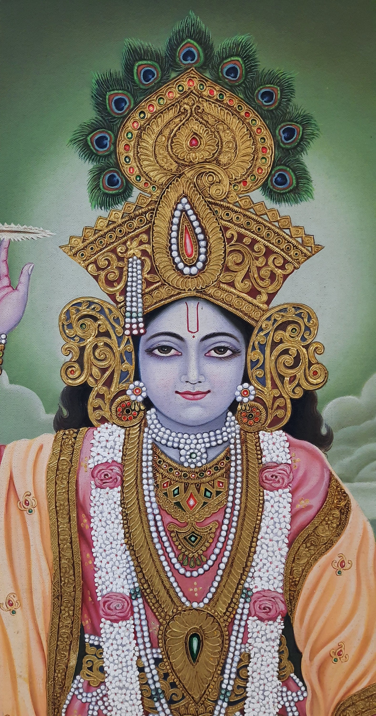 Amazing Lord Vishnu Canvas Painting, Lord Vishnu Painting, Spiritual ...