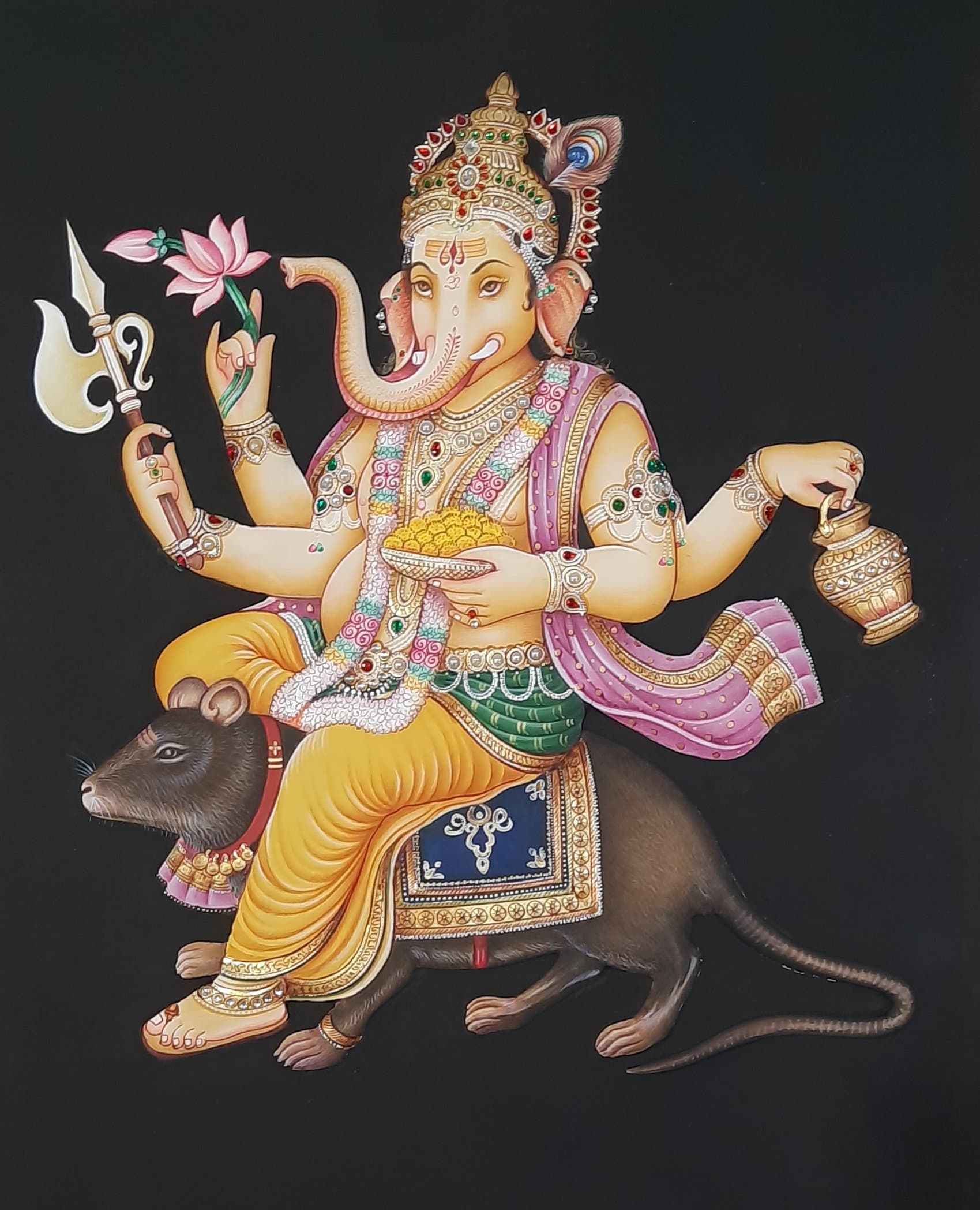 Shri Ganesh Ji Painting Hindu Deity Ganesh Ji Painting Ganesha Painting ...