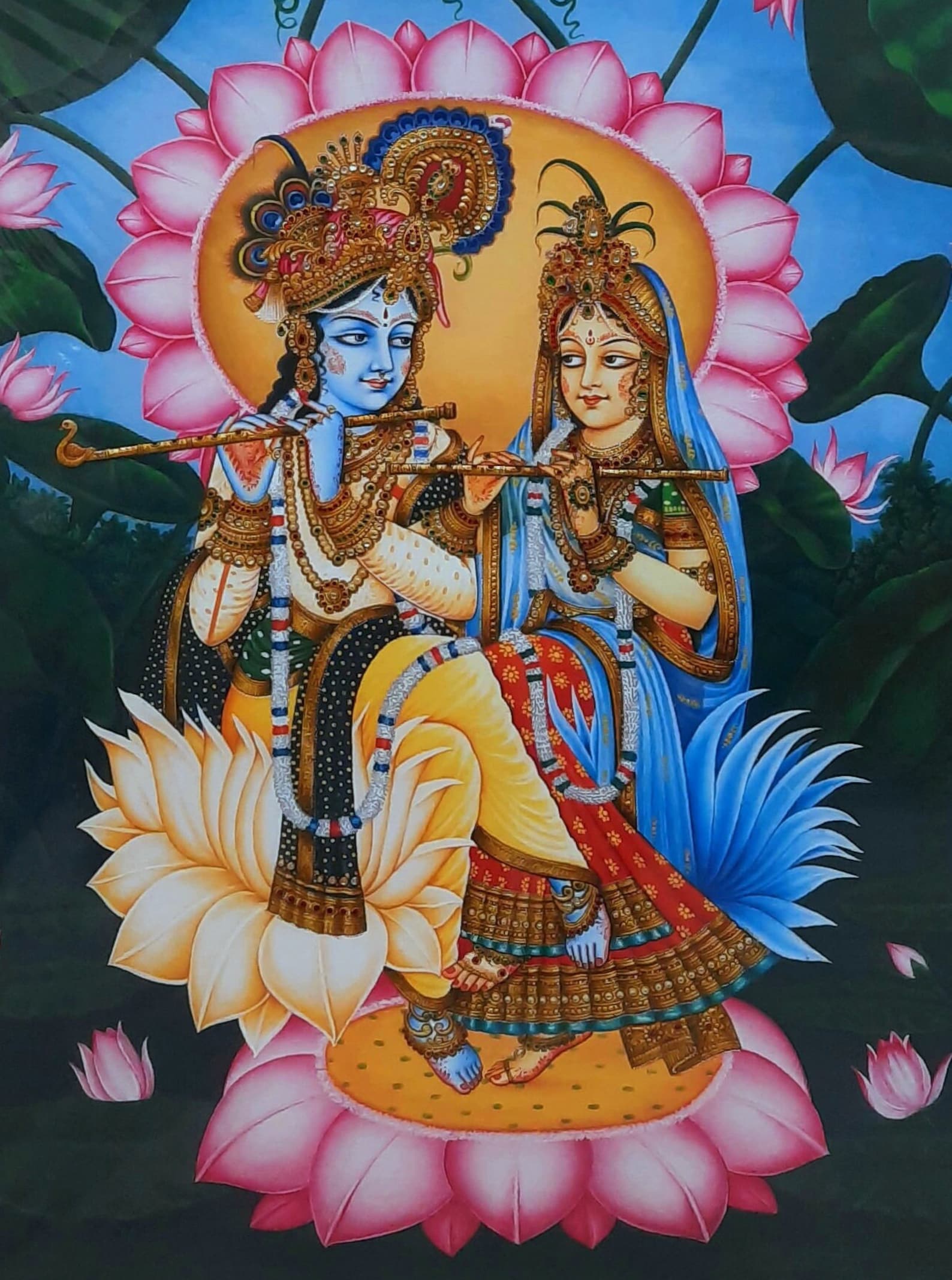 Krishna Painting Radha Krishna Painting Handmade Art Lord - Etsy