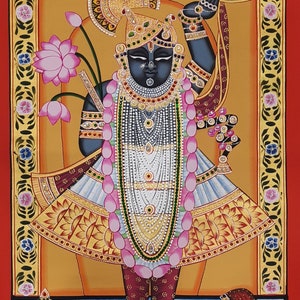 Lord Shrinathji Pichwai Painting: Traditional Krishna Art, Housewarming ...