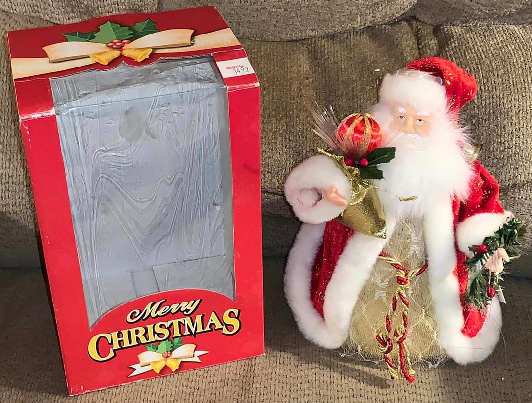 VTG Light up Fiber Optic Musical Santa Claus Christmas Decoration ...