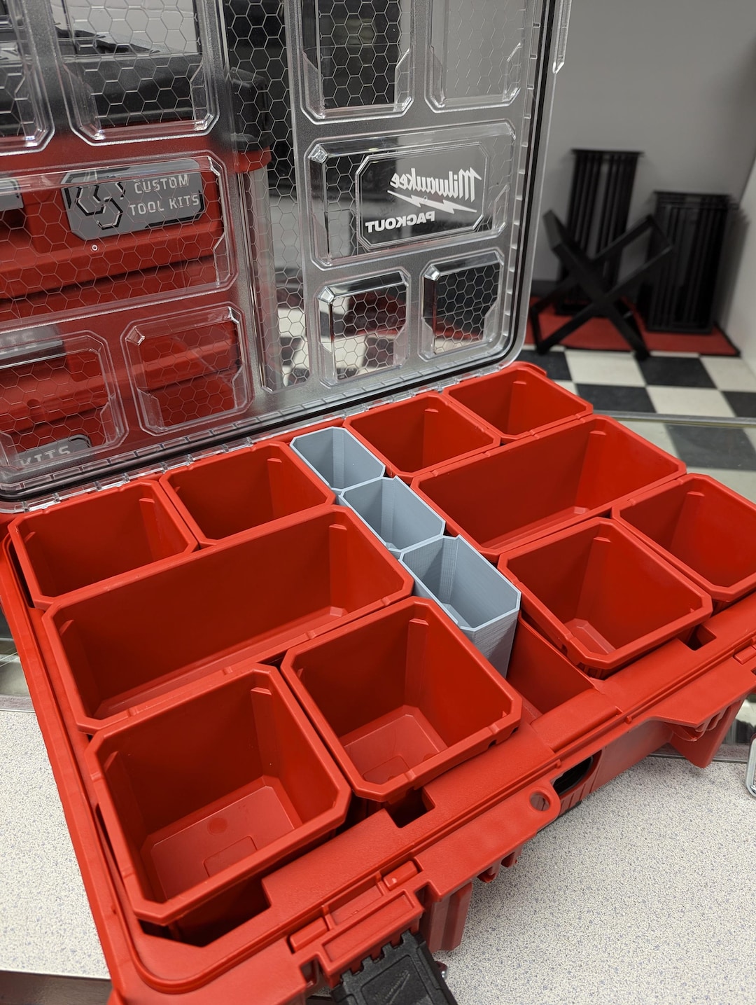 Milwaukee Packout Organizer Middle Bins X3: Custom PETG Storage (48-22 ...