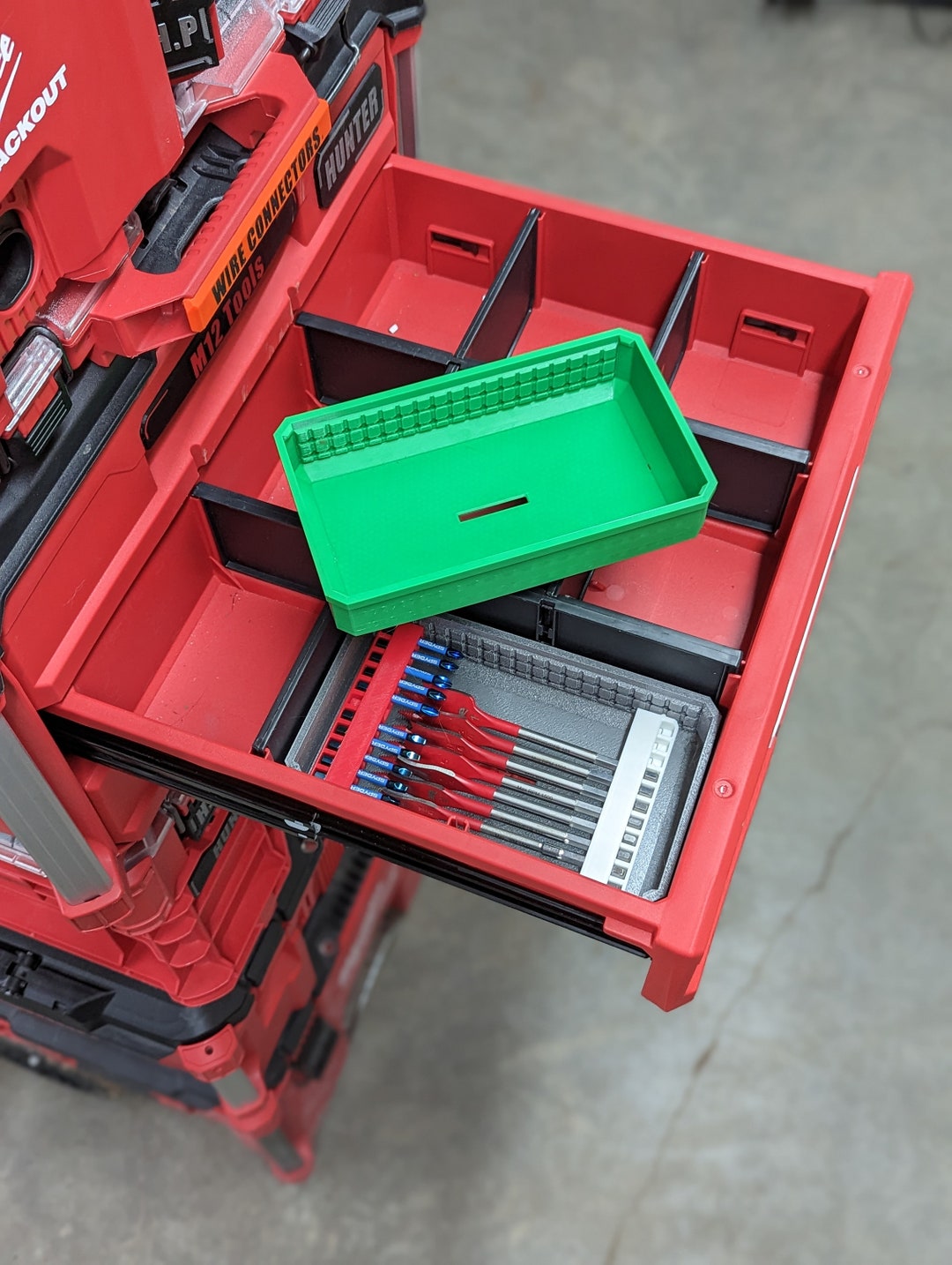Nesting Bit Bins for Milwaukee Packout 3 Drawer, Packout Drawer Inserts ...