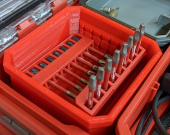 Custom Bin-milwaukee Packout Long Bit Bin, Impact Bits Bin, Efficient ...