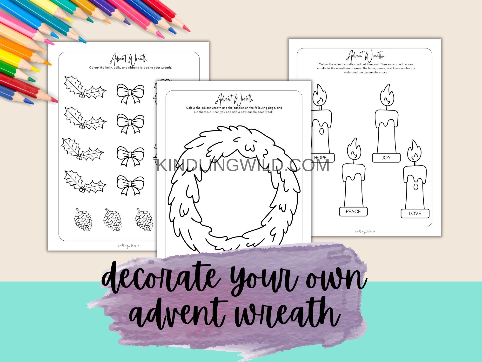 Advent Coloring, Copywork & Activities for Catholic Kids - A Light is ...