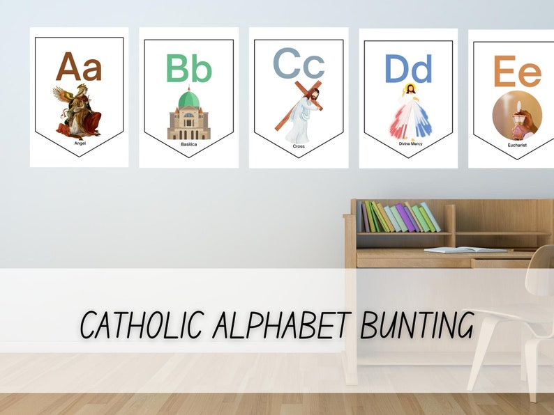 Catholic Alphabet Bunting | Catholic ABC Pennant Banner | Classroom ...