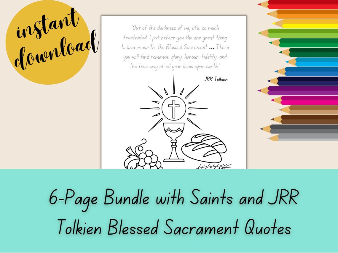 Adoration Colouring Page Bundle for Kids | Eucharist, Blessed Sacrament ...