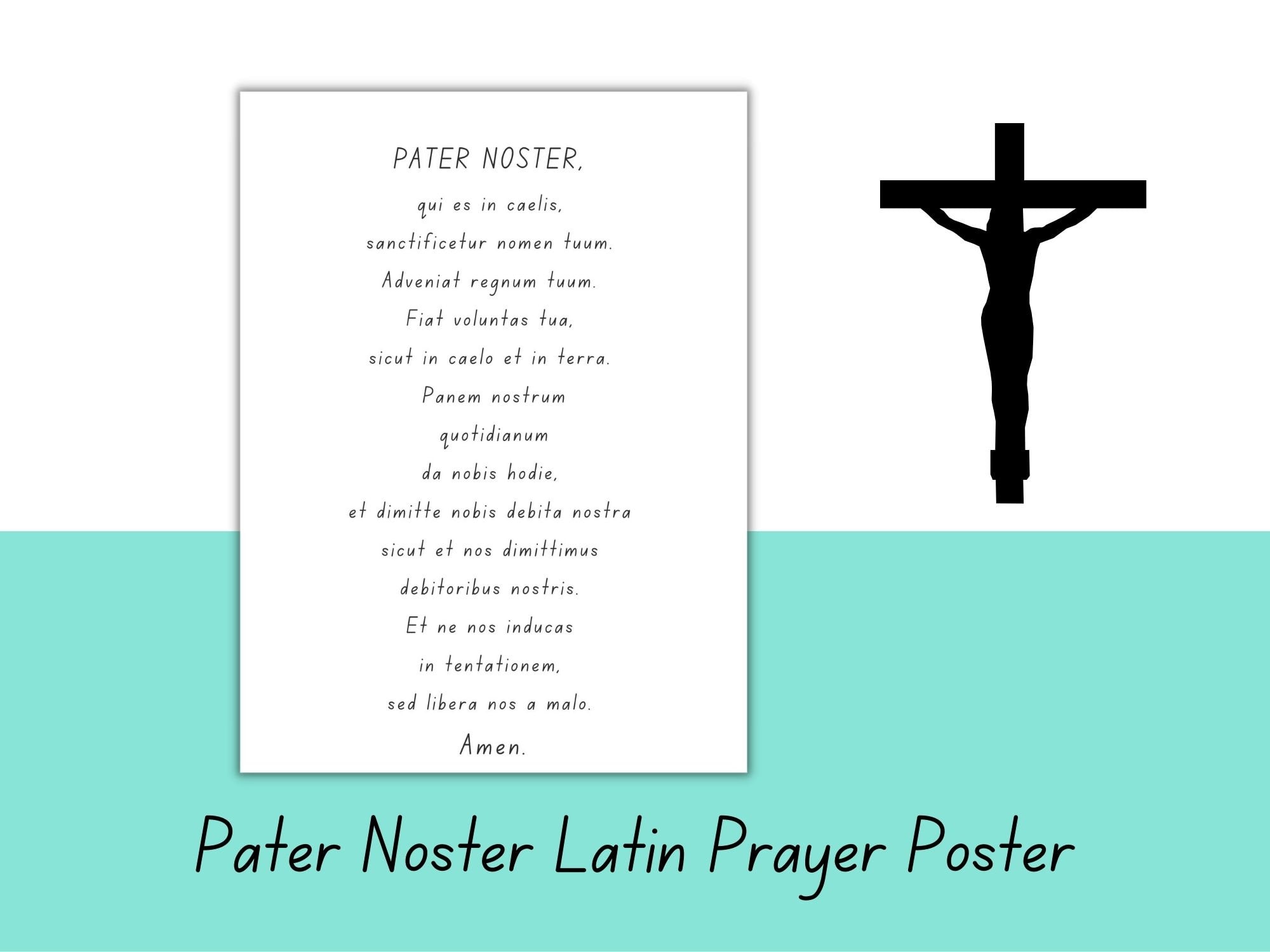 Pater Noster Poster | Catholic Homeschool Decor | the Lord's Prayer in ...