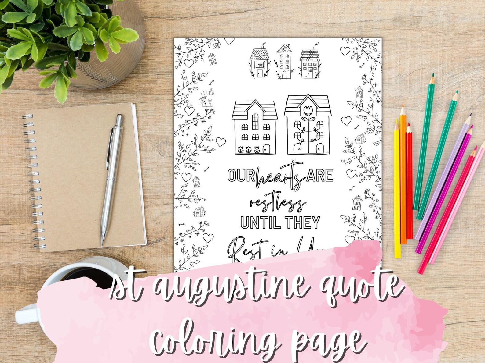 Cozy Homemaker Coloring Pages | Set of 4 | Catholic Mom Saint Quotes - Etsy