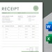 Receipt Template | Modern and Professional Receipt | Microsoft WORD and ...