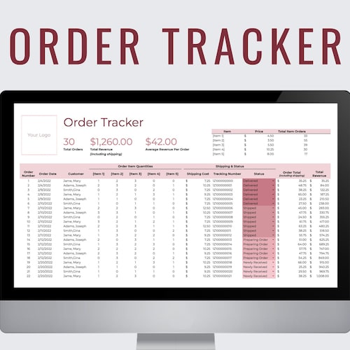 Order Tracker Small Business Bookkeeping Sales Tracker - Etsy