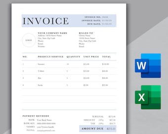 Invoice Template | Modern and Professional Invoice | Microsoft WORD ...