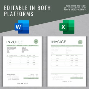 Invoice Template | Modern and Professional Invoice | Microsoft WORD and ...