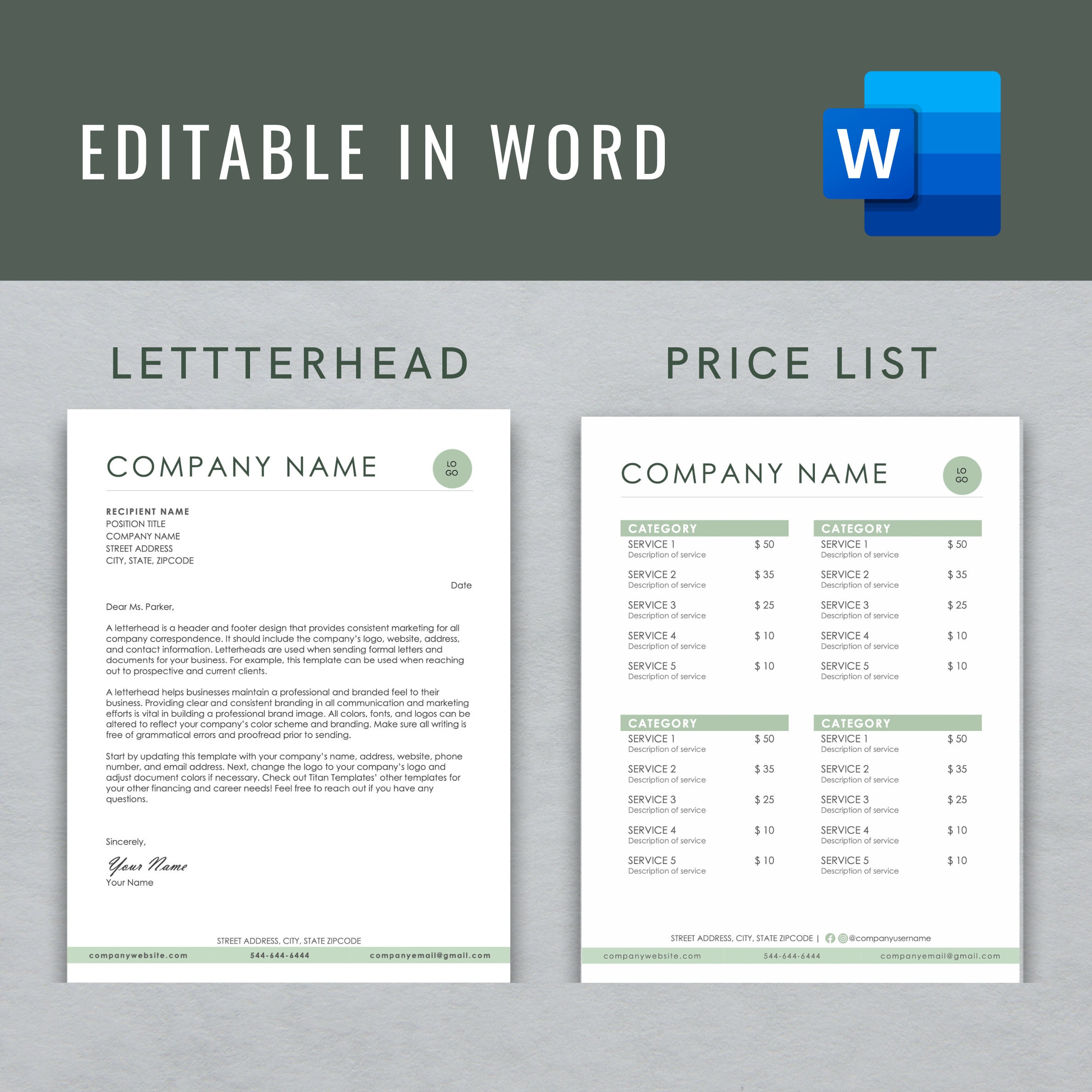 Ultimate Business Template Bundle | Invoice, Letterhead, Receipt, Price ...