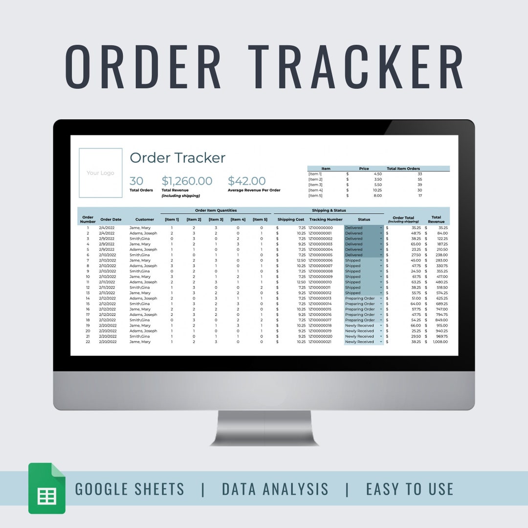 Order Tracker | Small Business Bookkeeping | Sales Tracker | Revenue ...