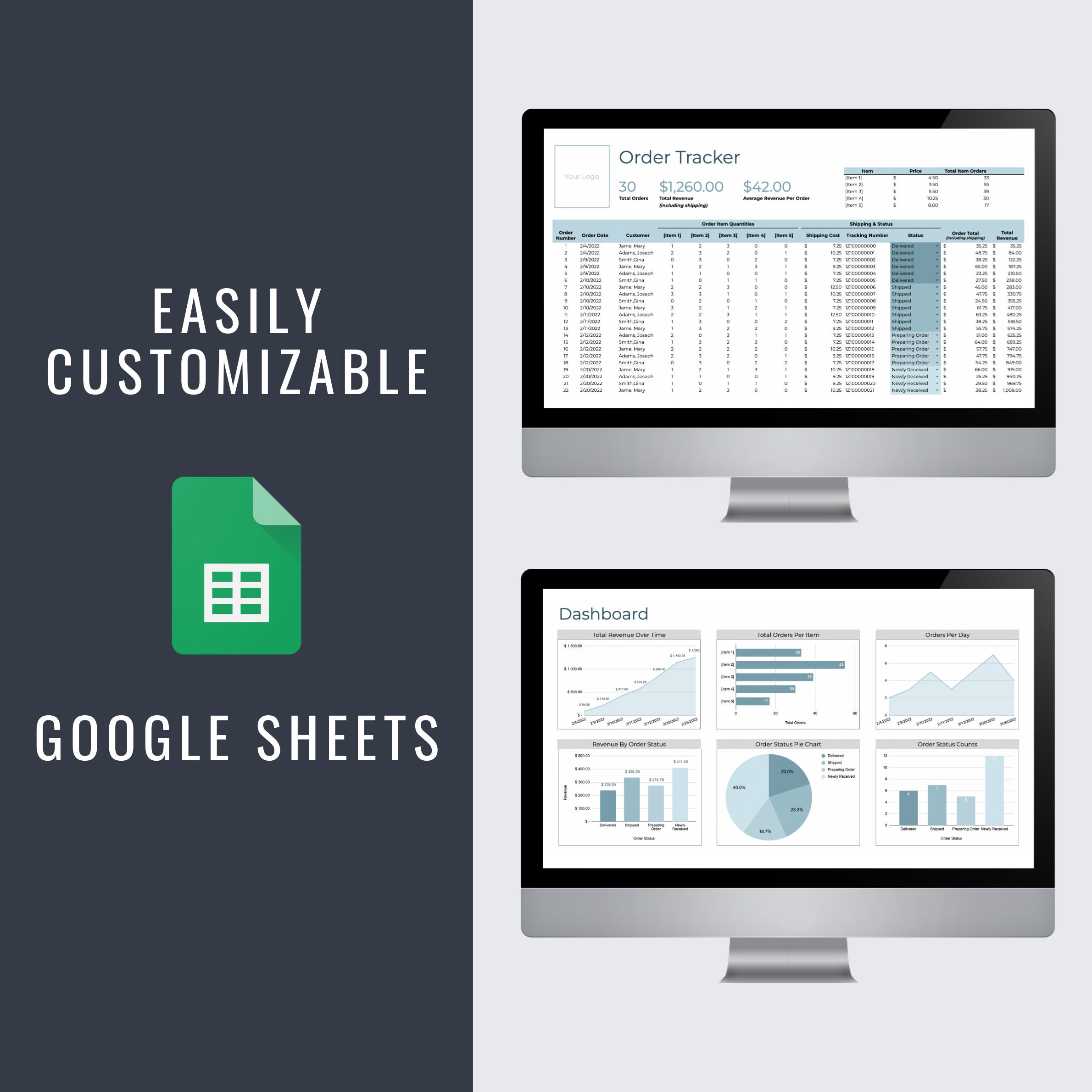 Order Tracker | Small Business Bookkeeping | Sales Tracker | Revenue ...
