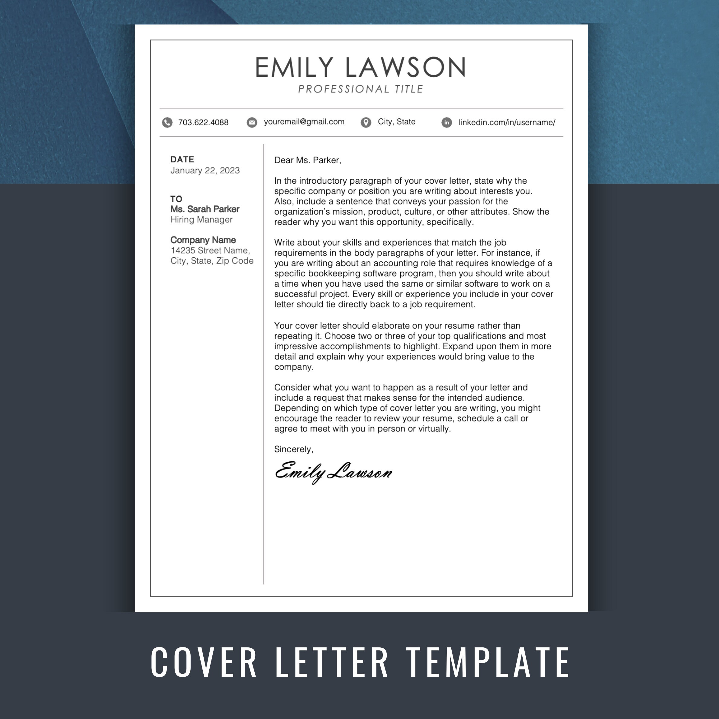 Modern Resume Template | Professional CV Template | Microsoft Word ...