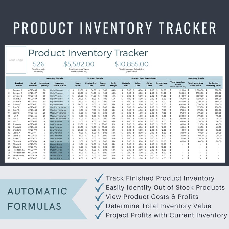 Inventory Tracker | Small Business Bookkeeping | Product Management ...