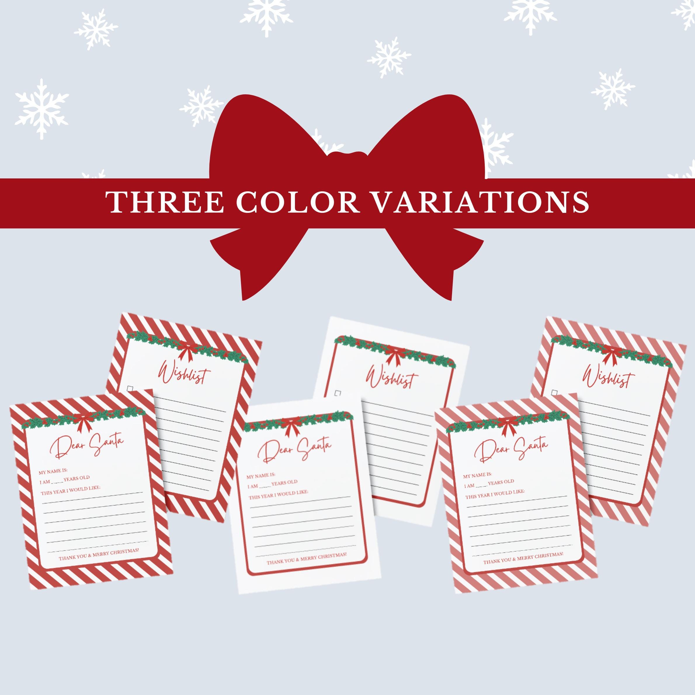 Santa Letter & Wishlist | Printable | Kids Christmas Wish List | Letter ...