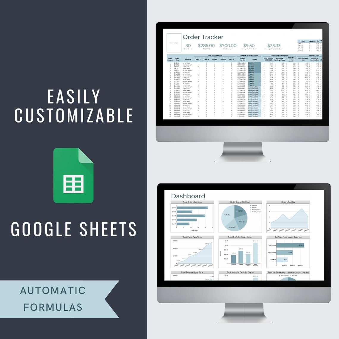 Order Tracker | Sales Tracker | Profit & Revenue Tracker | Small ...