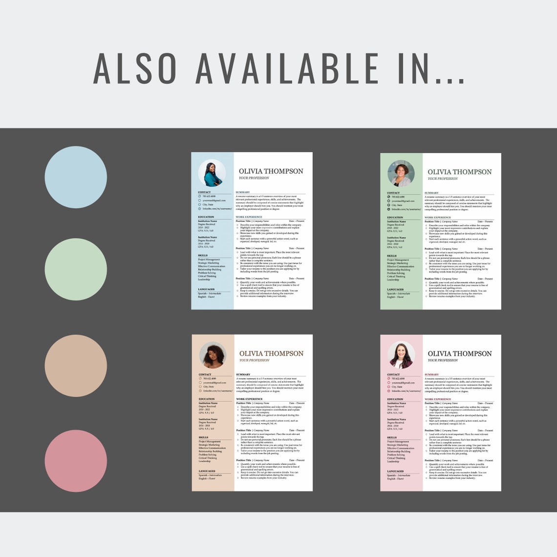 Creative Resume Template | CV Template Professional | CV Template Word ...
