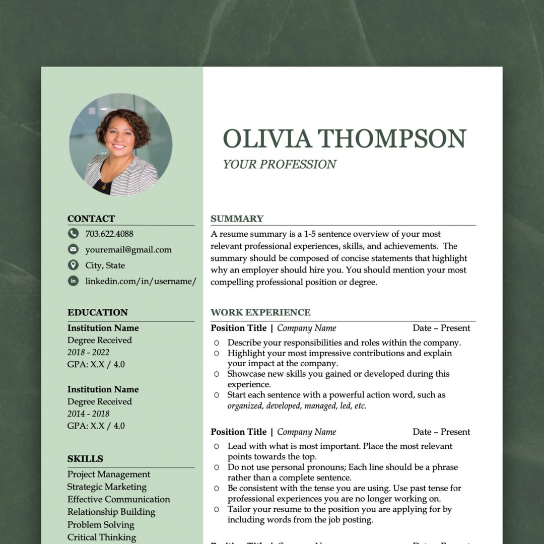 Creative Resume Template CV Template Professional CV - Etsy Finland