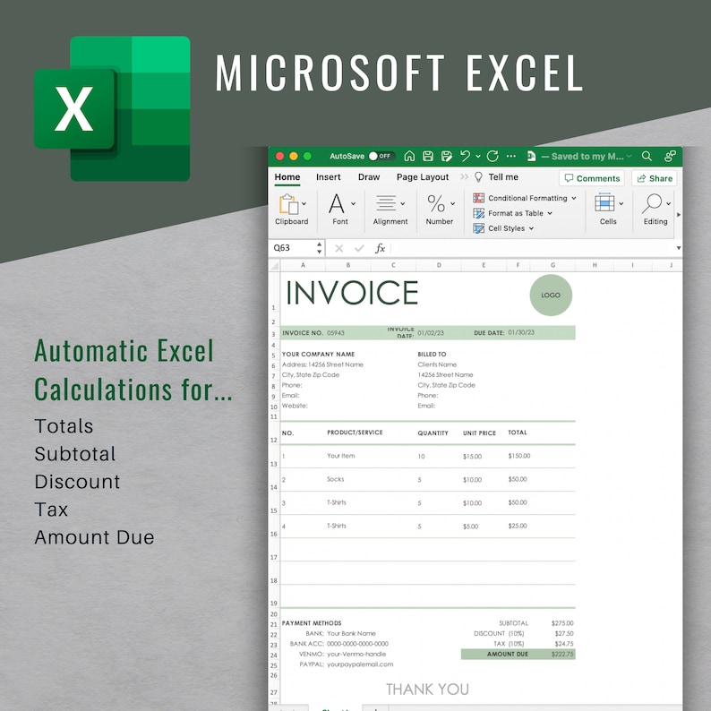 Invoice Template | Modern and Professional Invoice | Microsoft WORD and ...