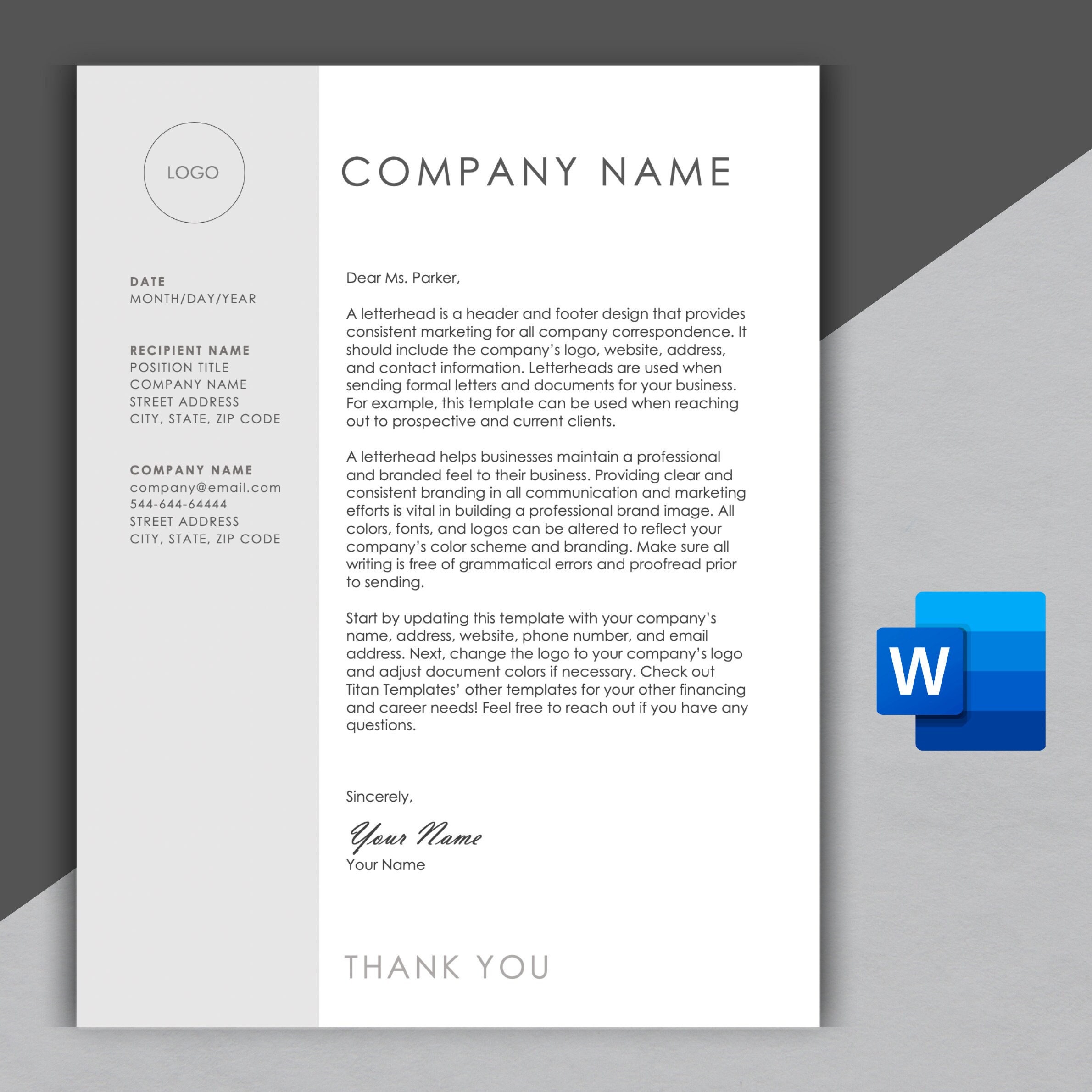 Letterhead Template | Modern and Professional Letterhead | Microsoft ...