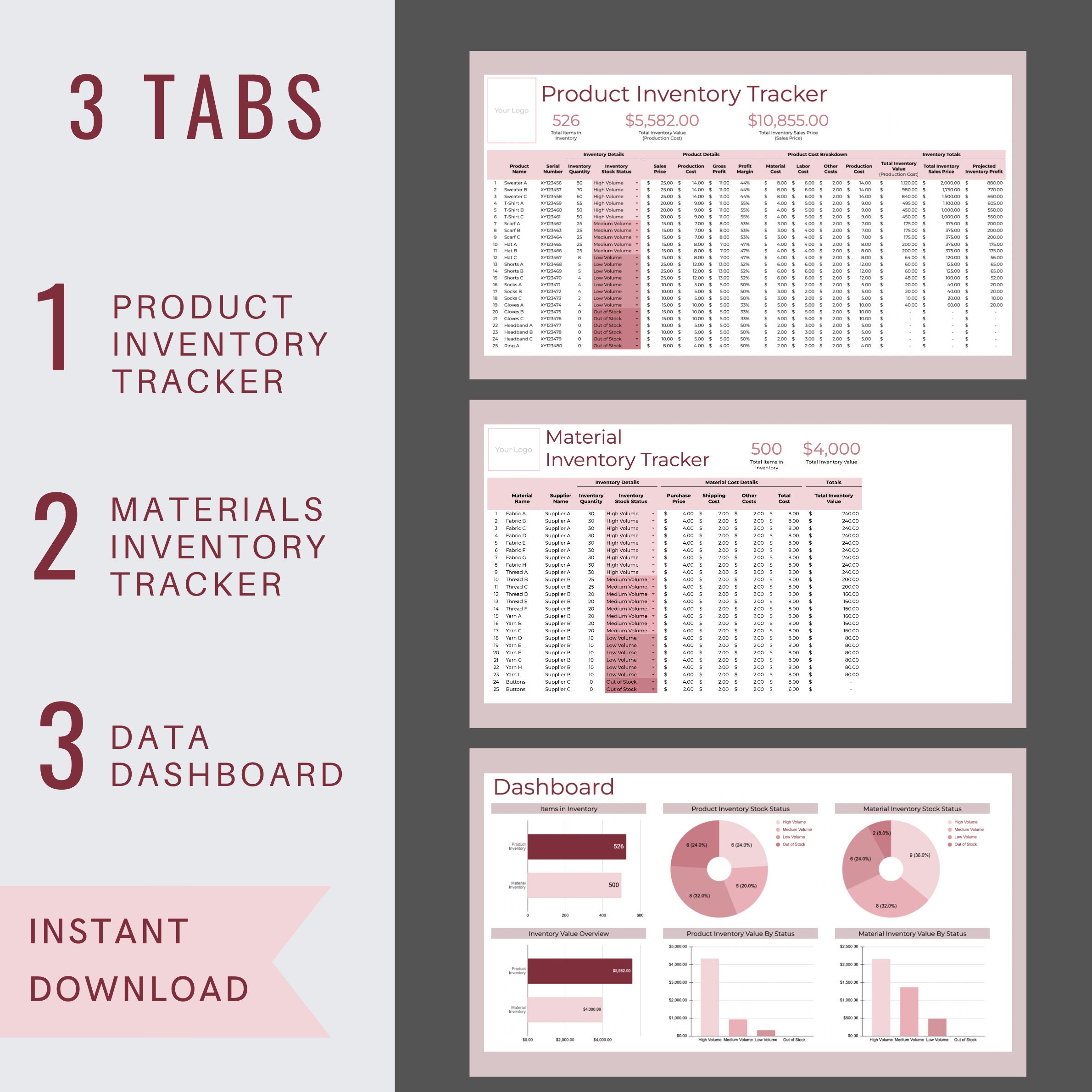 Inventory Tracker Small Business Bookkeeping Product - Etsy