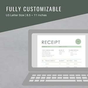 Receipt Template | Modern and Professional Receipt | Microsoft WORD and ...