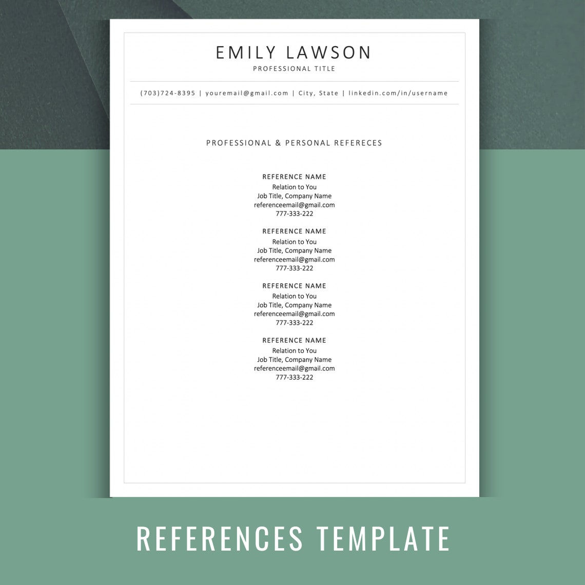 ATS Friendly Resume Template for Microsoft Word | Professional and ...