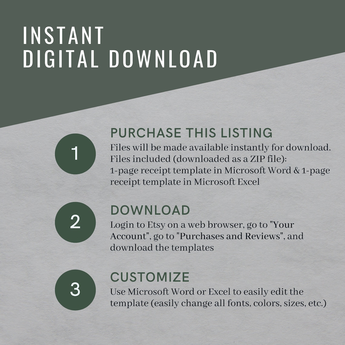 Receipt Template | Modern and Professional Receipt | Microsoft WORD and ...
