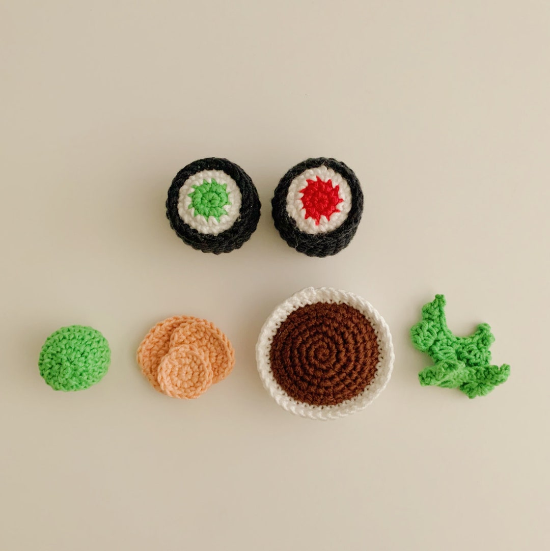 Maki Roll, Wasabi, Ginger, Edamame & Soy Sauce Crochet Pattern ...