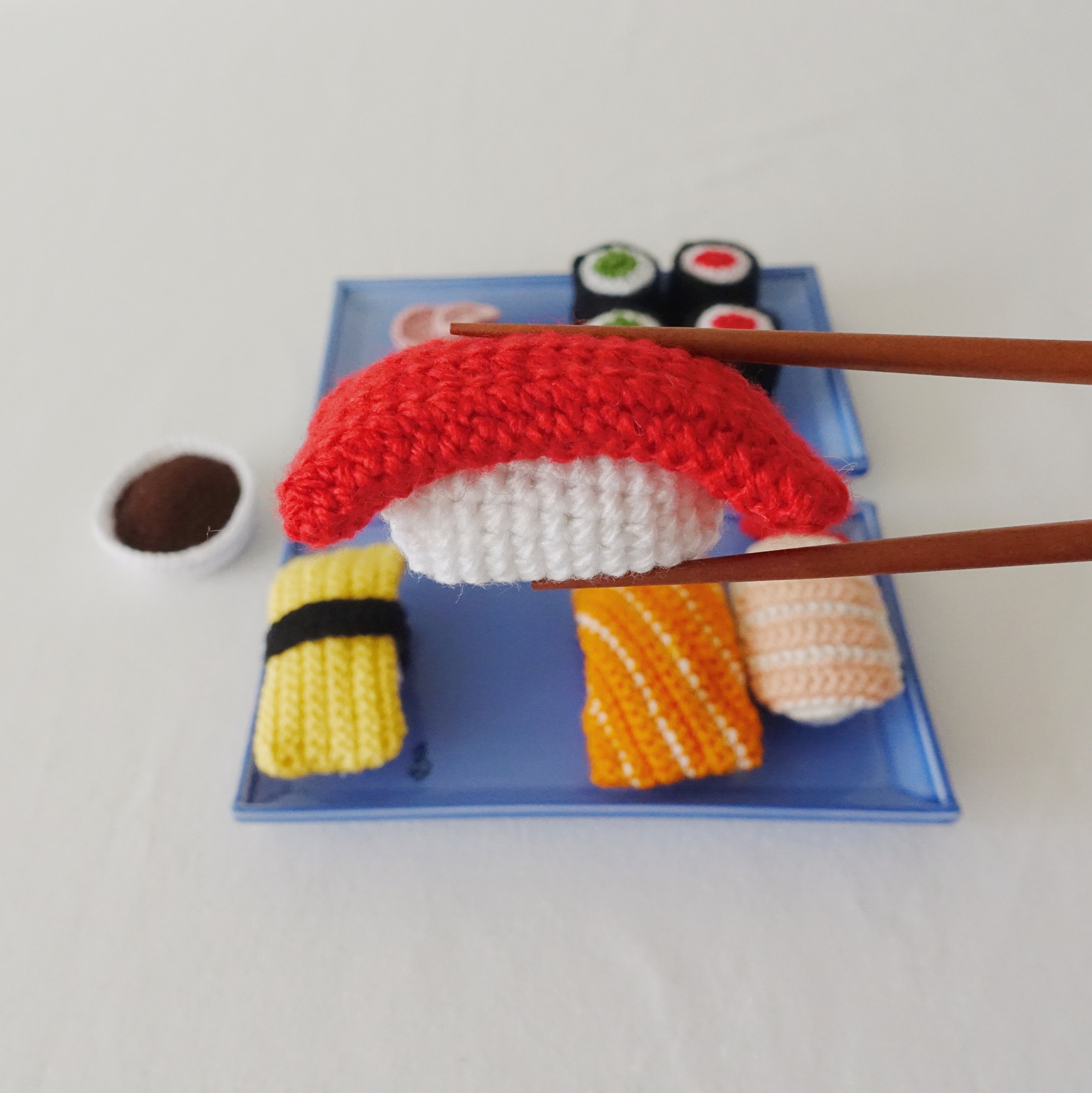 Tuna & Salmon Nigiri Sushi Crochet Pattern - Beginner to Intermediate ...
