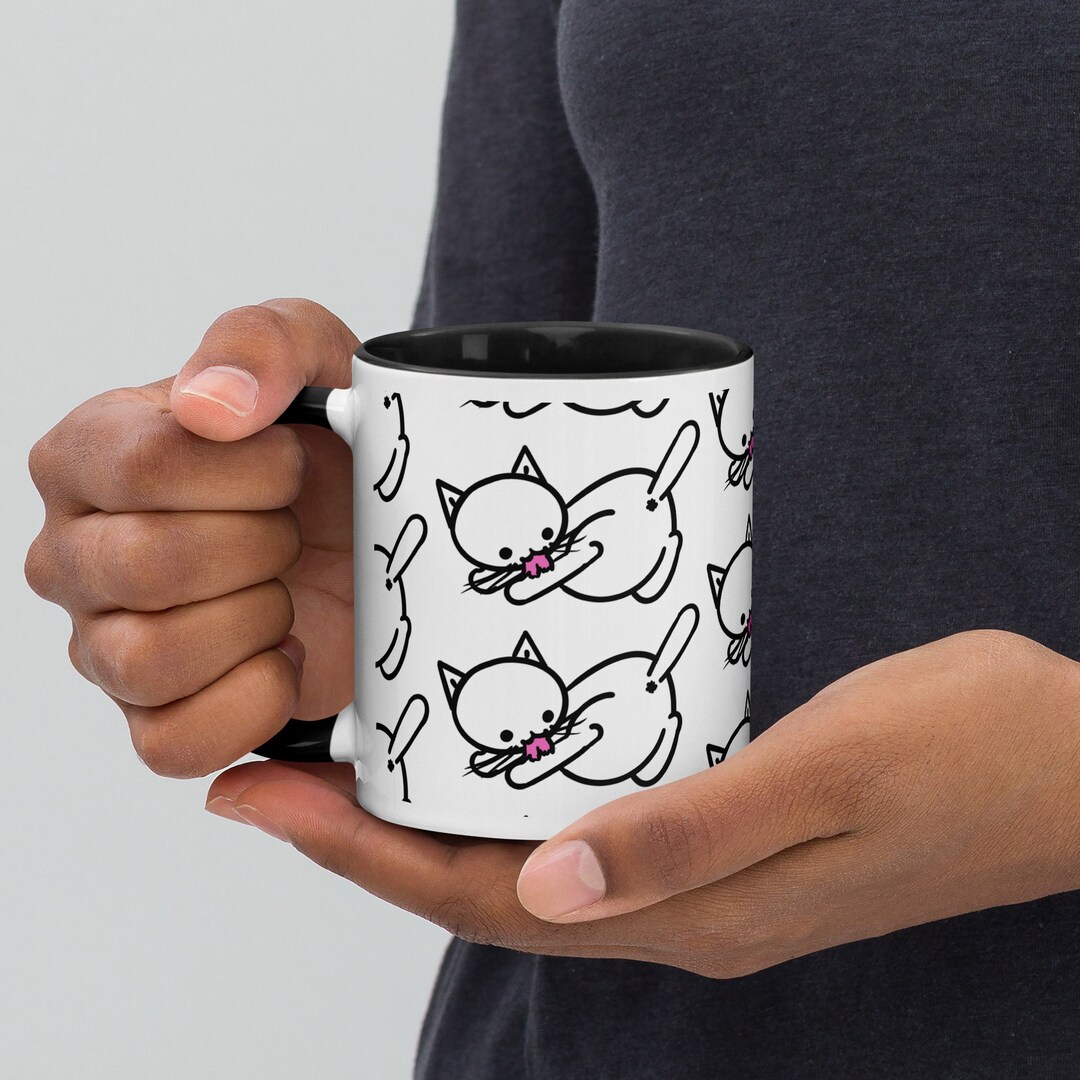 Cat Butt - Mug With Color Inside - Etsy