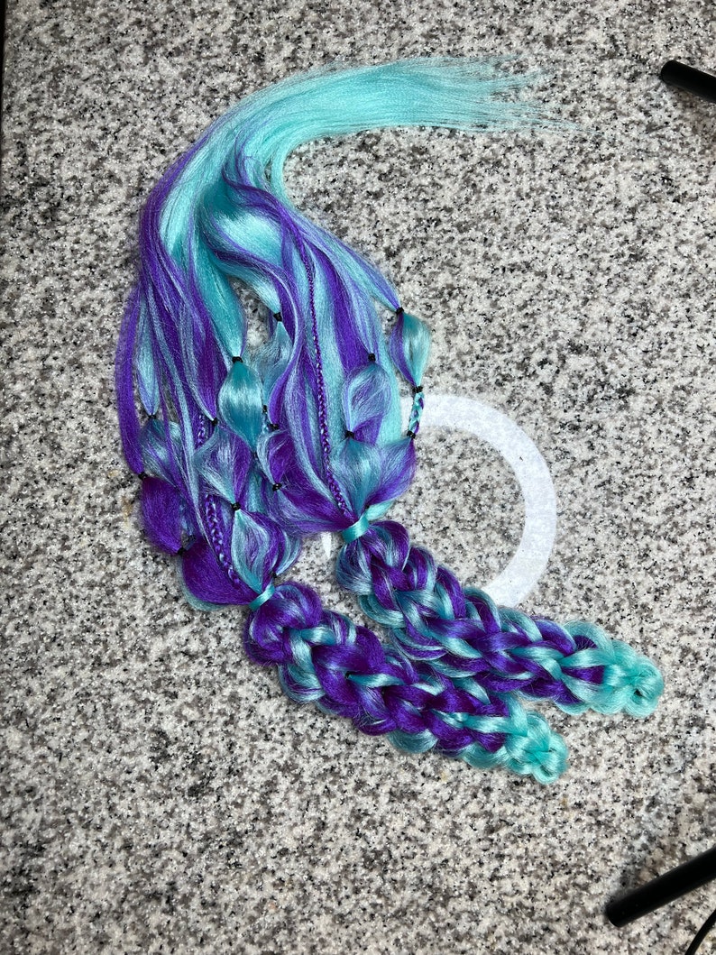 2 Piece Clip-in Sky Blue &violet 3D Festival and Rave Ponytail - Etsy