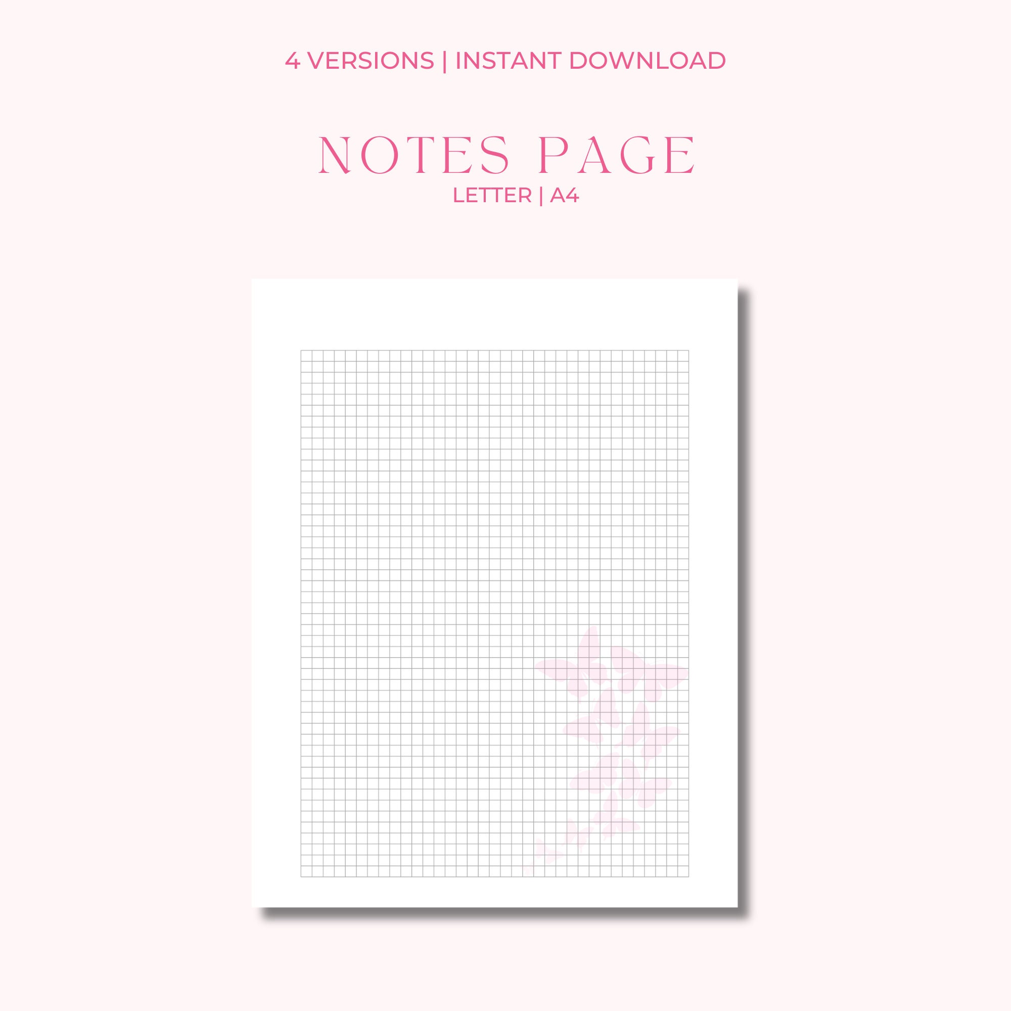 Notes Page, Lined Paper, Dotted Paper, Ruled Paper, Square Paper, Note ...