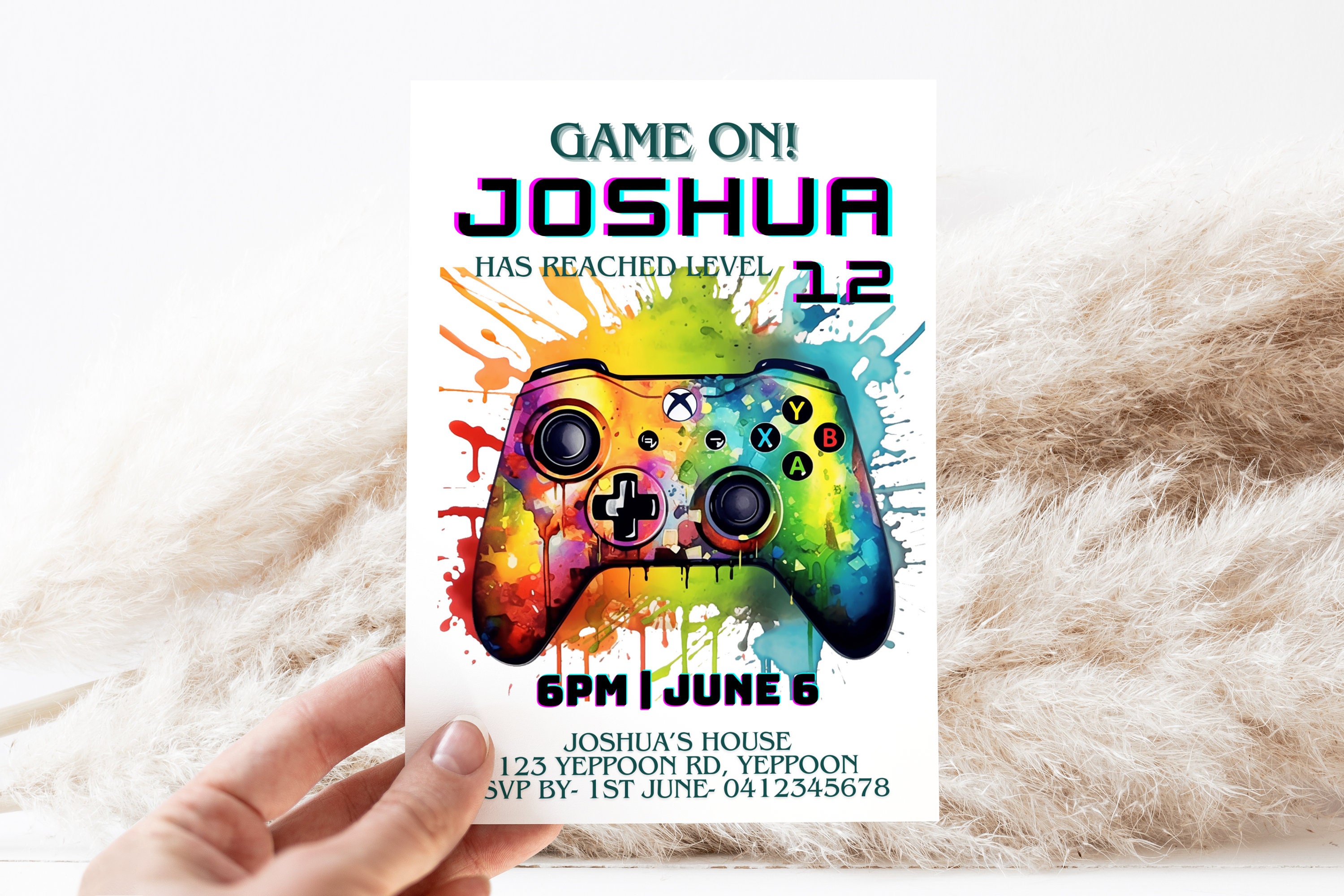 EDITABLE Video Game Invitation, Boy Gamer Invite, Kid Invite, Video ...